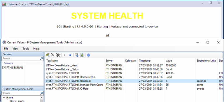 Factory Talk View SE - Factory Talk Historian Status (FTLD) - PLC , HMI & SCADAS